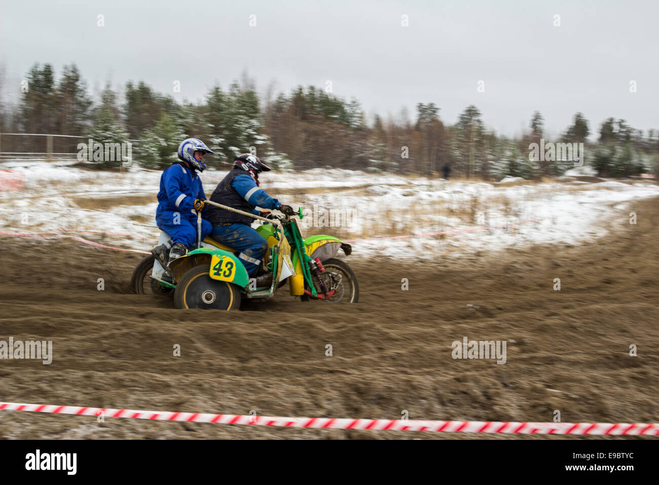 Circuit race on a motorcycle with a sidecar Stock Photo - Alamy