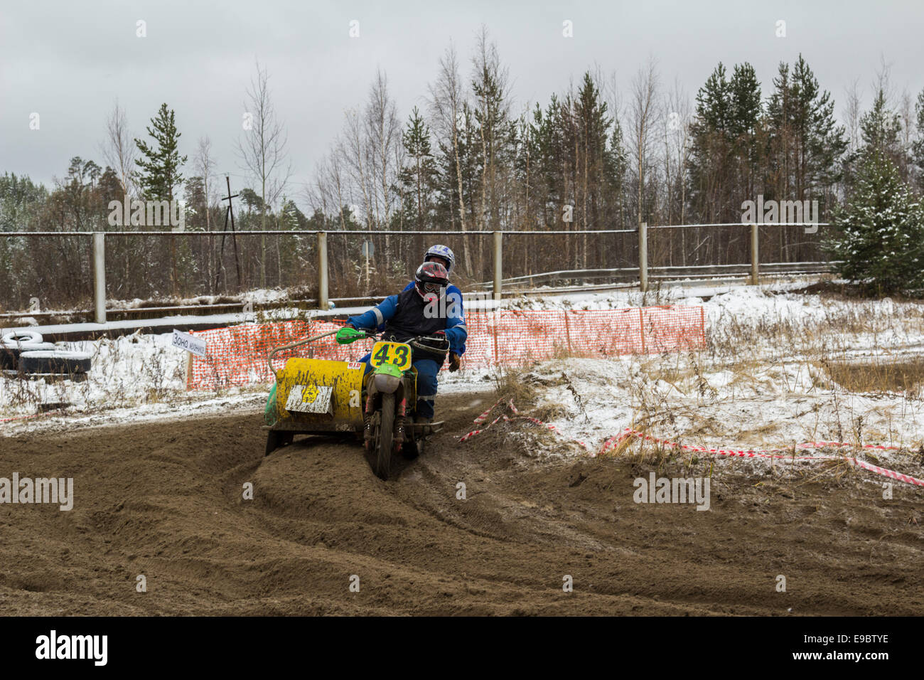 Circuit race on a motorcycle with a sidecar Stock Photo - Alamy