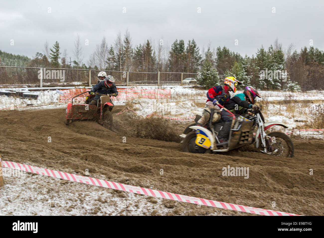 Circuit race on a motorcycle with a sidecar Stock Photo - Alamy