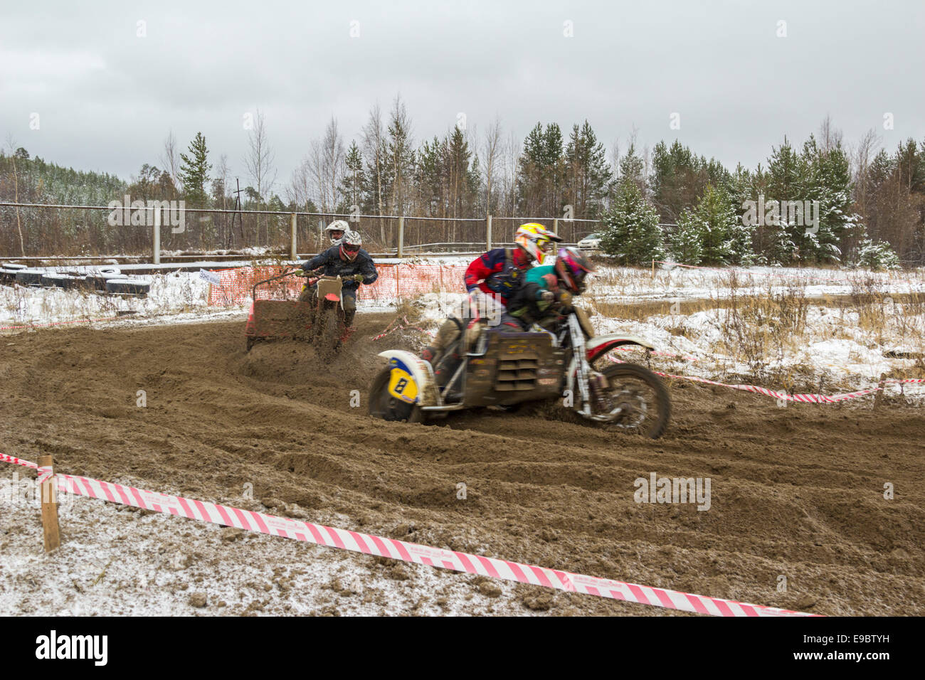 Circuit race on a motorcycle with a sidecar Stock Photo - Alamy