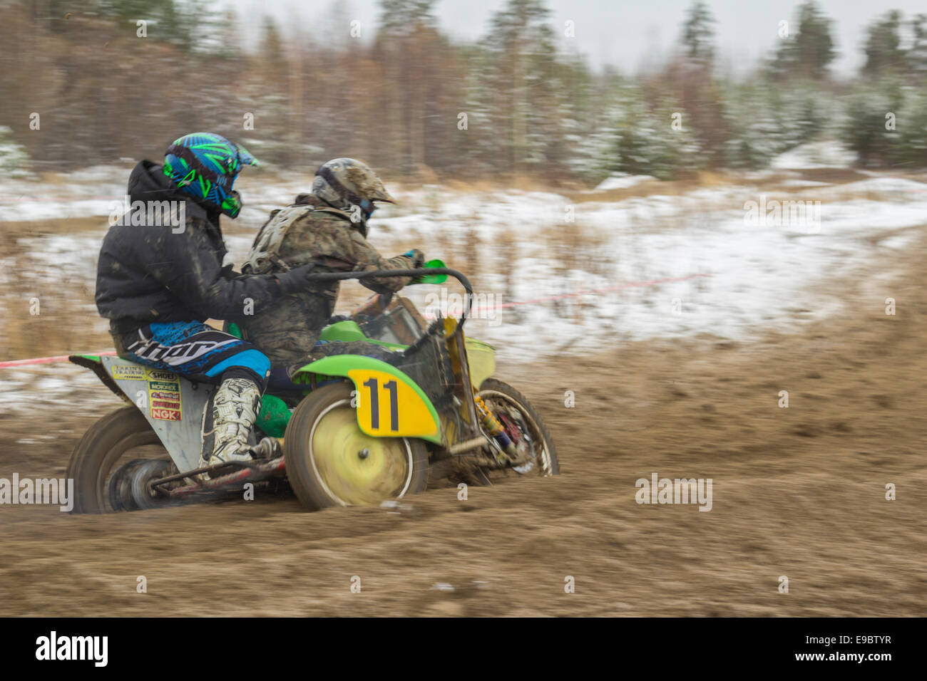 Circuit race on a motorcycle with a sidecar Stock Photo - Alamy