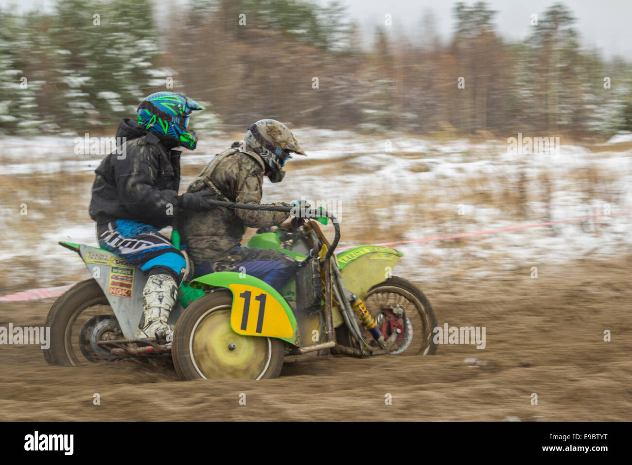 Circuit race on a motorcycle with a sidecar Stock Photo - Alamy