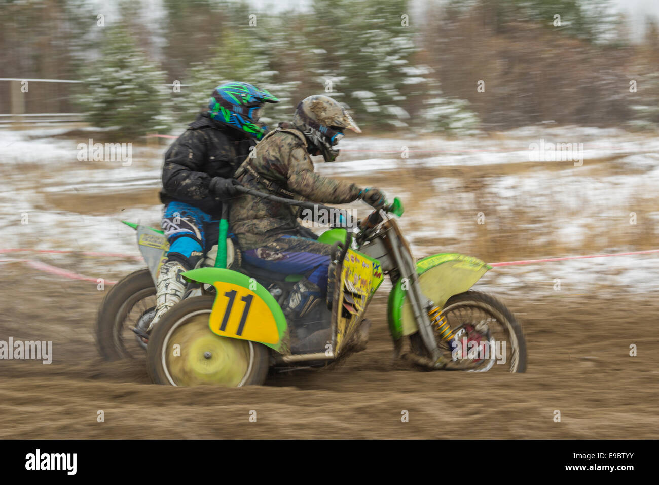 Circuit race on a motorcycle with a sidecar Stock Photo - Alamy