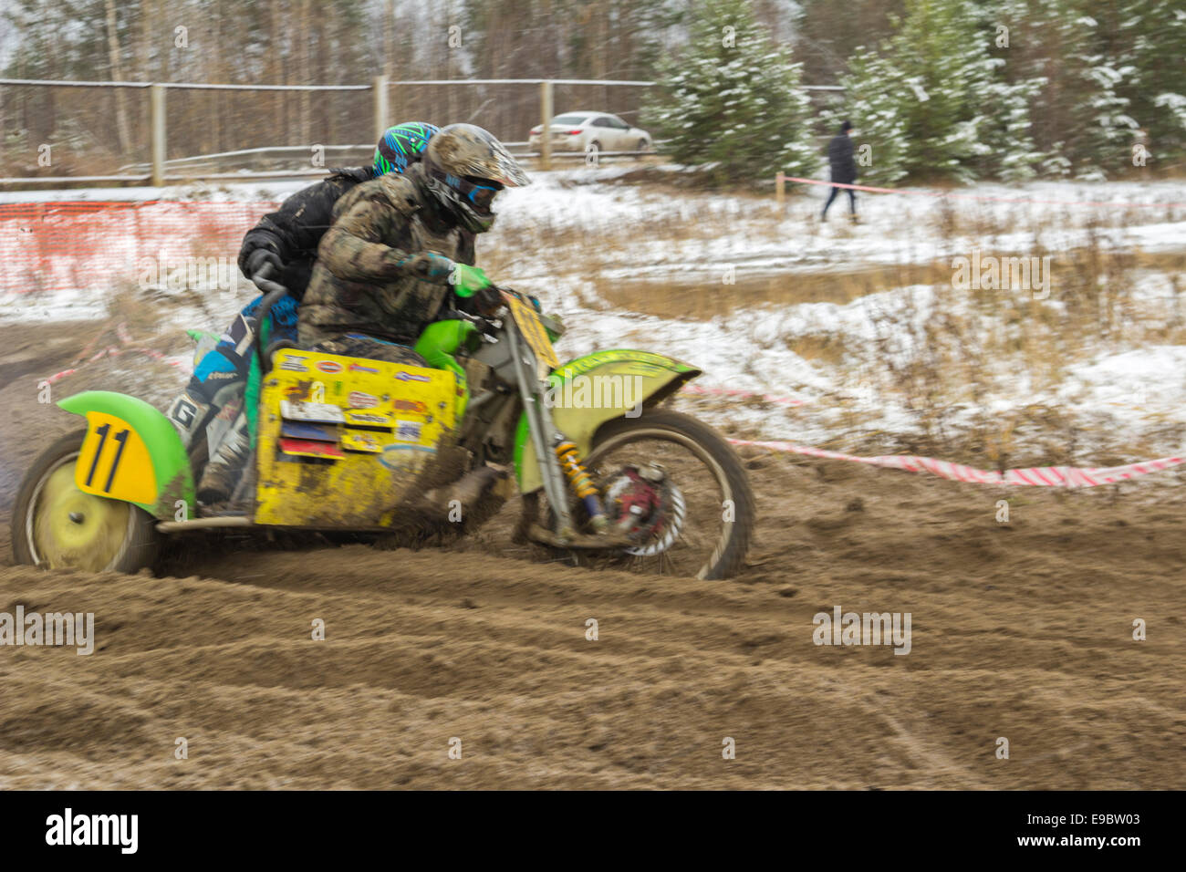 Circuit race on a motorcycle with a sidecar Stock Photo - Alamy