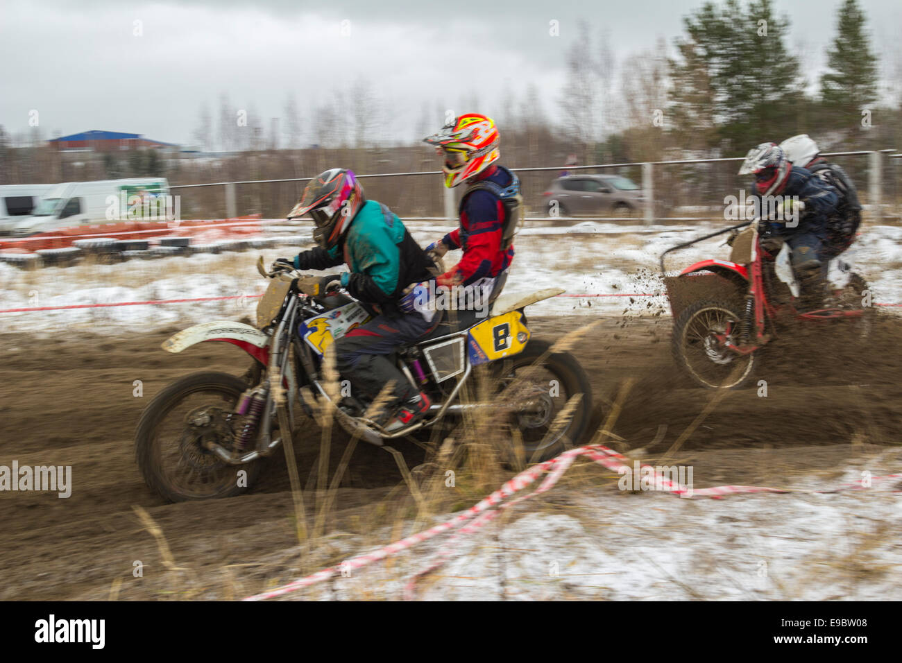 Circuit race on a motorcycle with a sidecar Stock Photo - Alamy