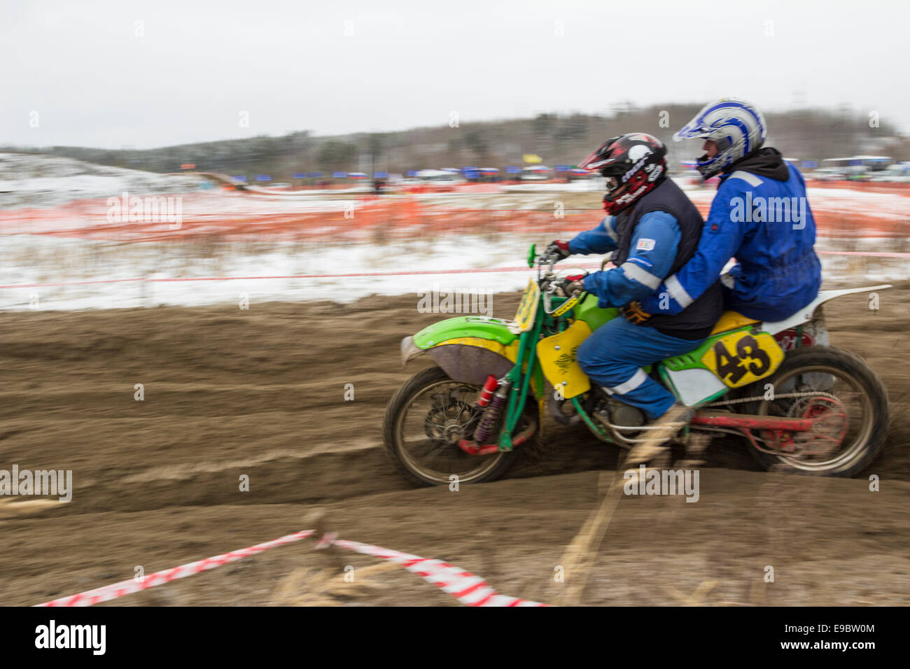 Circuit race on a motorcycle with a sidecar Stock Photo - Alamy