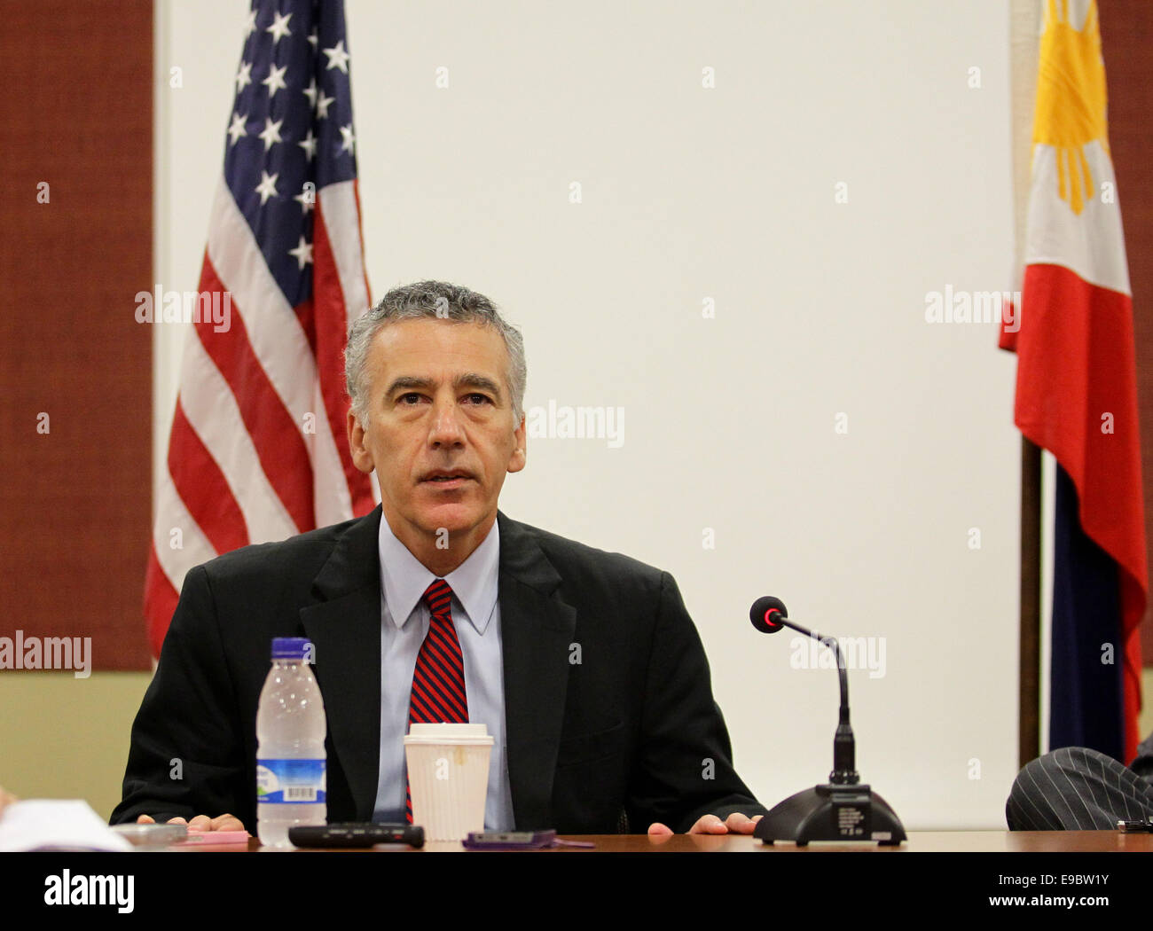 United States Ambassador to the Philippines, Philip Goldberg gestures ...