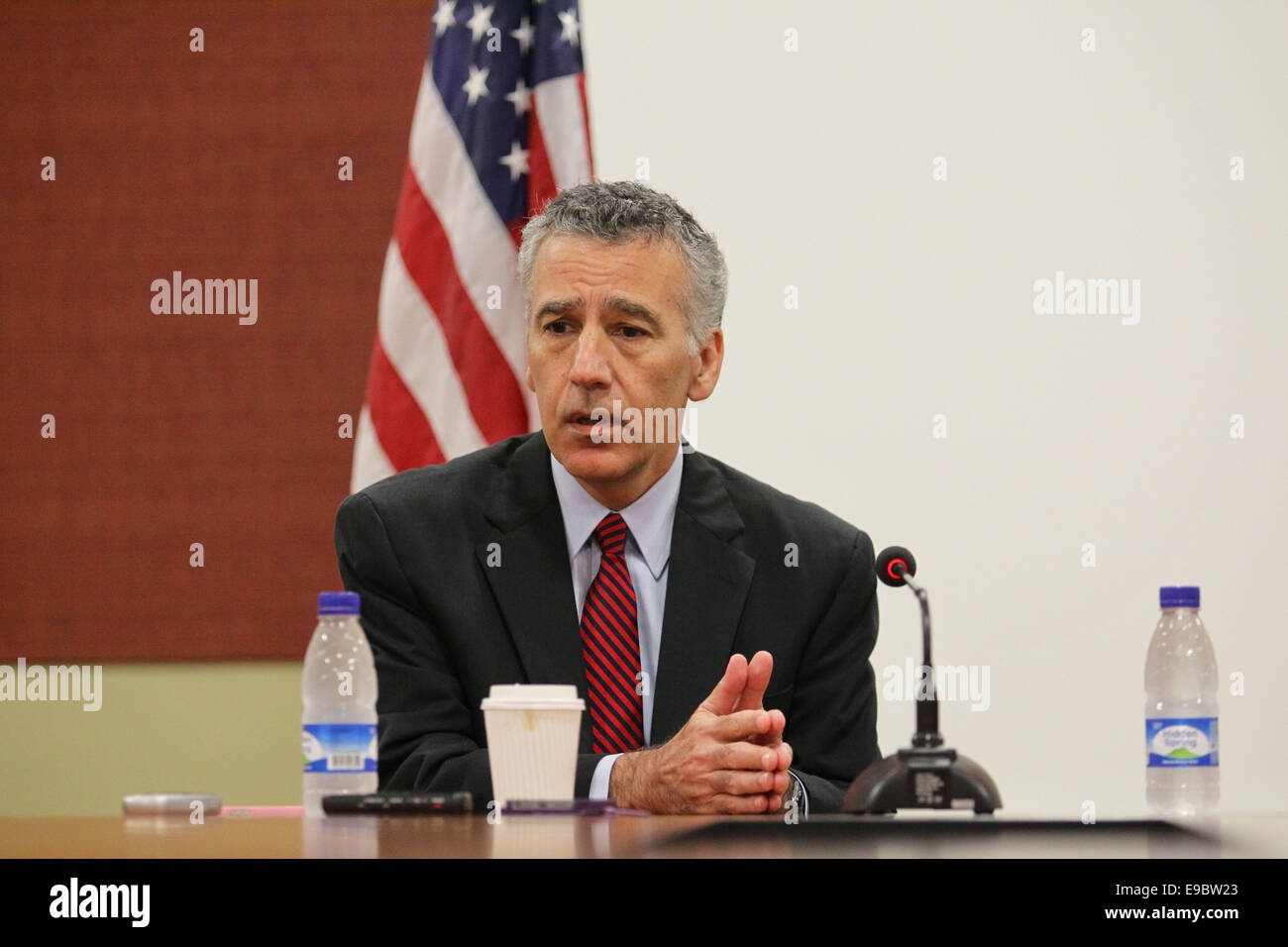 United States Ambassador to the Philippines, Philip Goldberg gestures ...