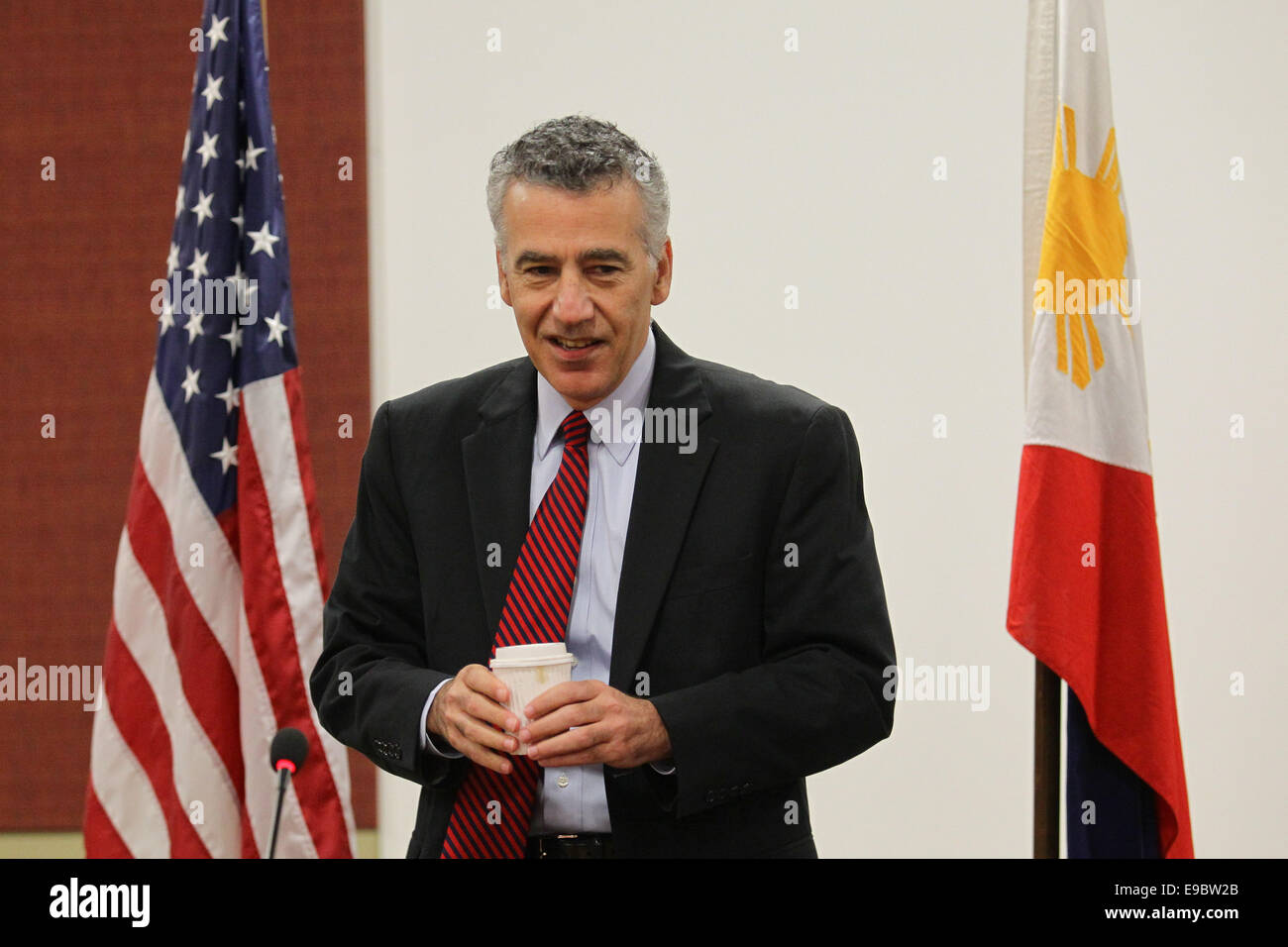 United States Ambassador to the Philippines, Philip Goldberg gestures ...