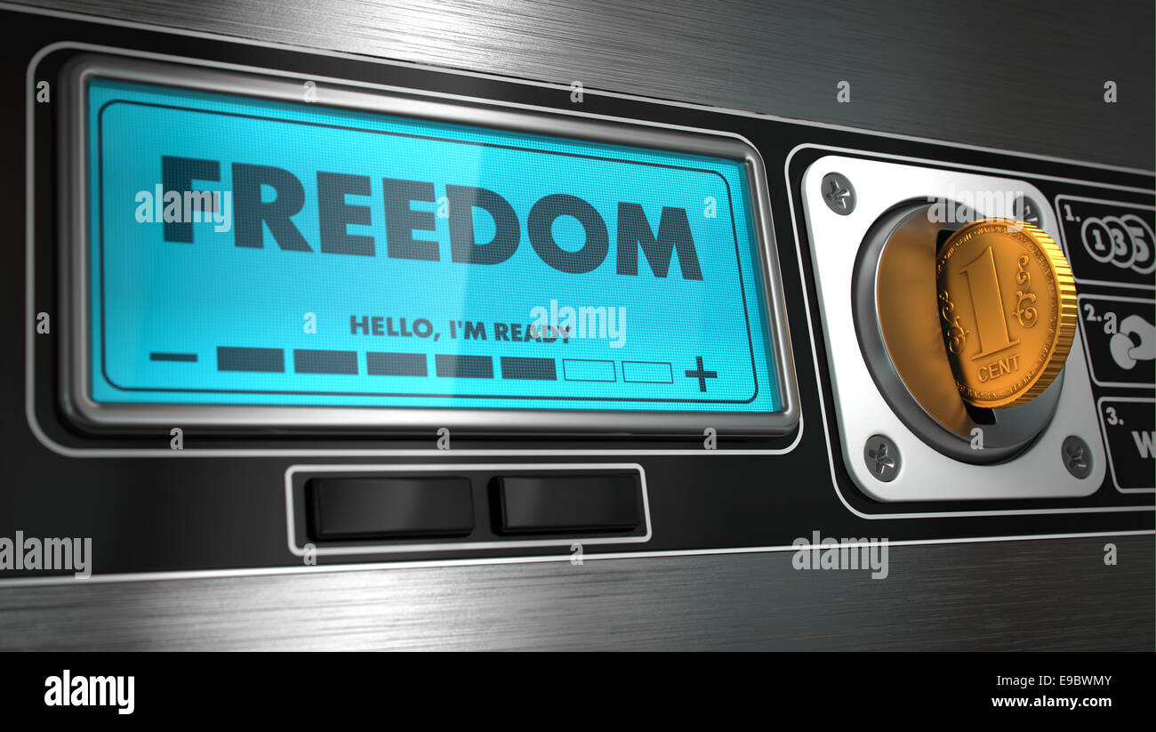 Freedom on Display of Vending Machine Stock Photo - Alamy