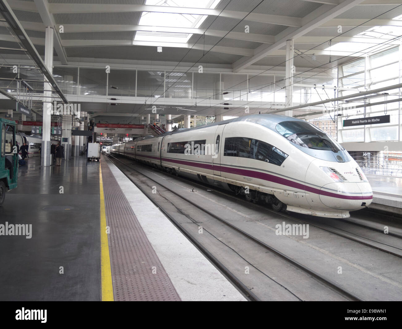 High speed train in Atocha Station in Madrid, Spain. Spain's main ...