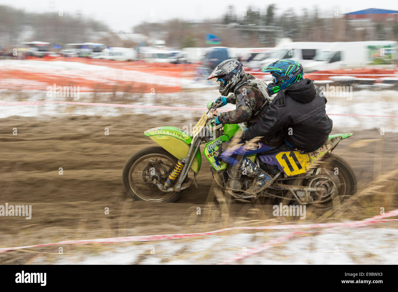 Circuit race on a motorcycle with a sidecar Stock Photo - Alamy