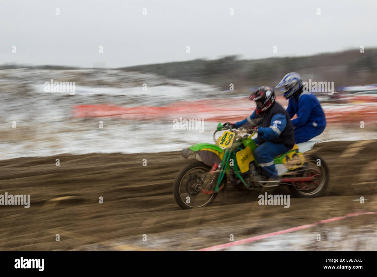 Circuit race on a motorcycle with a sidecar Stock Photo - Alamy