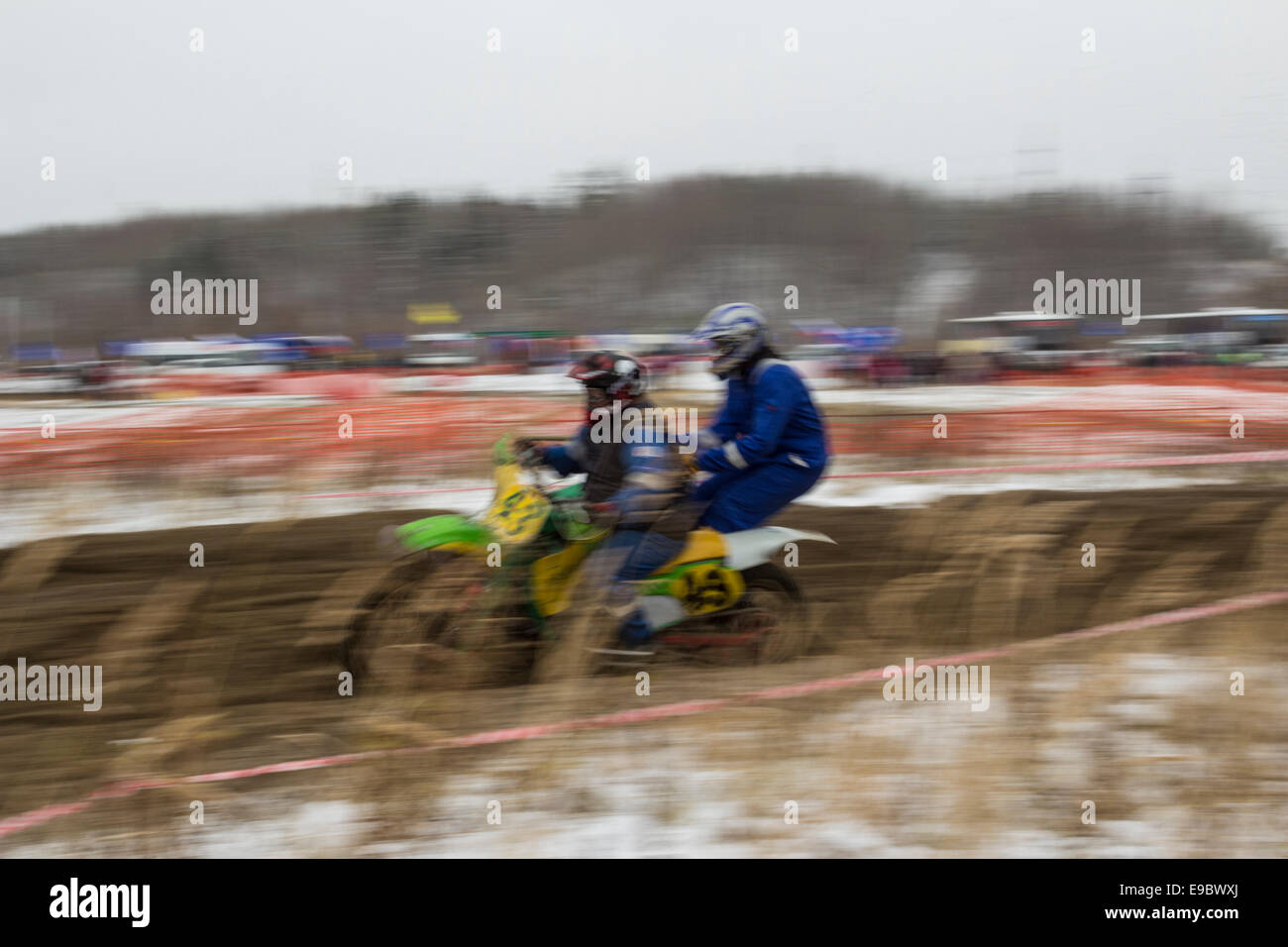 Circuit race on a motorcycle with a sidecar Stock Photo - Alamy