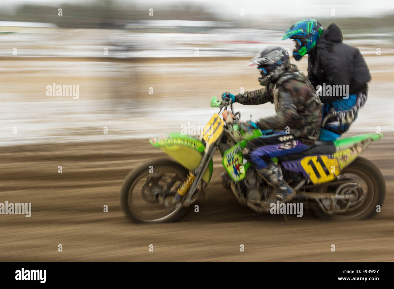 Circuit race on a motorcycle with a sidecar Stock Photo - Alamy