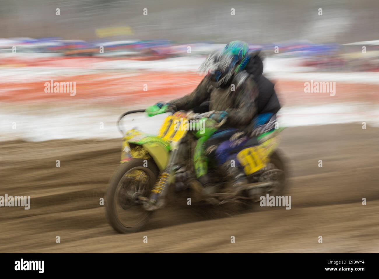 Circuit race on a motorcycle with a sidecar Stock Photo - Alamy
