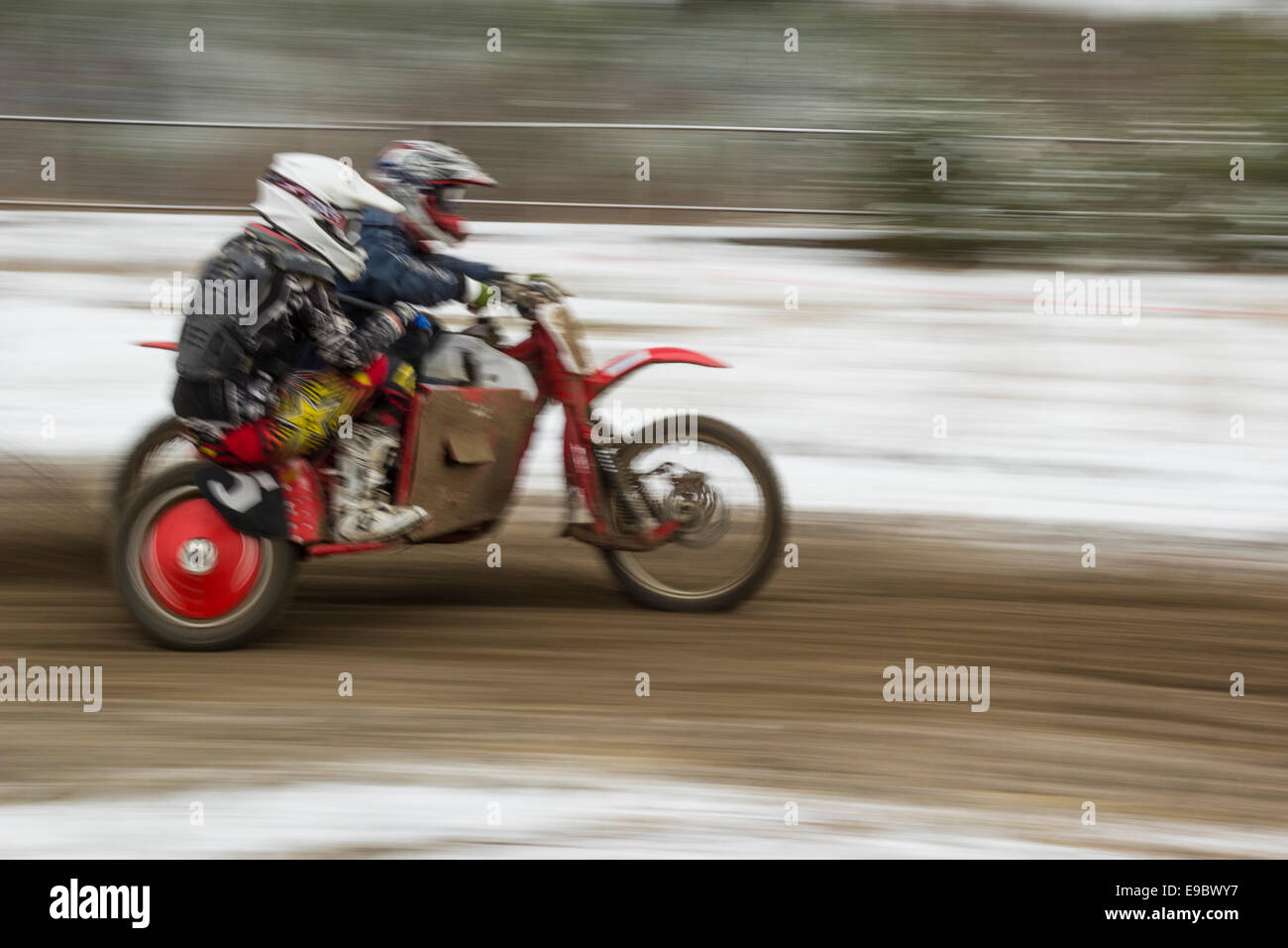 Circuit race on a motorcycle with a sidecar Stock Photo - Alamy