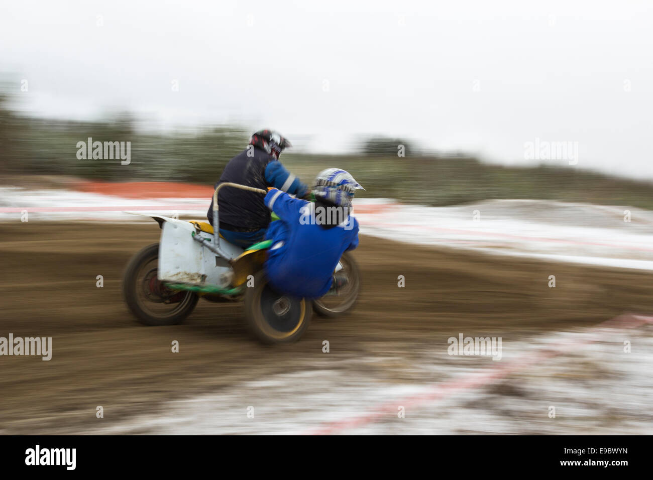 Circuit race on a motorcycle with a sidecar Stock Photo - Alamy