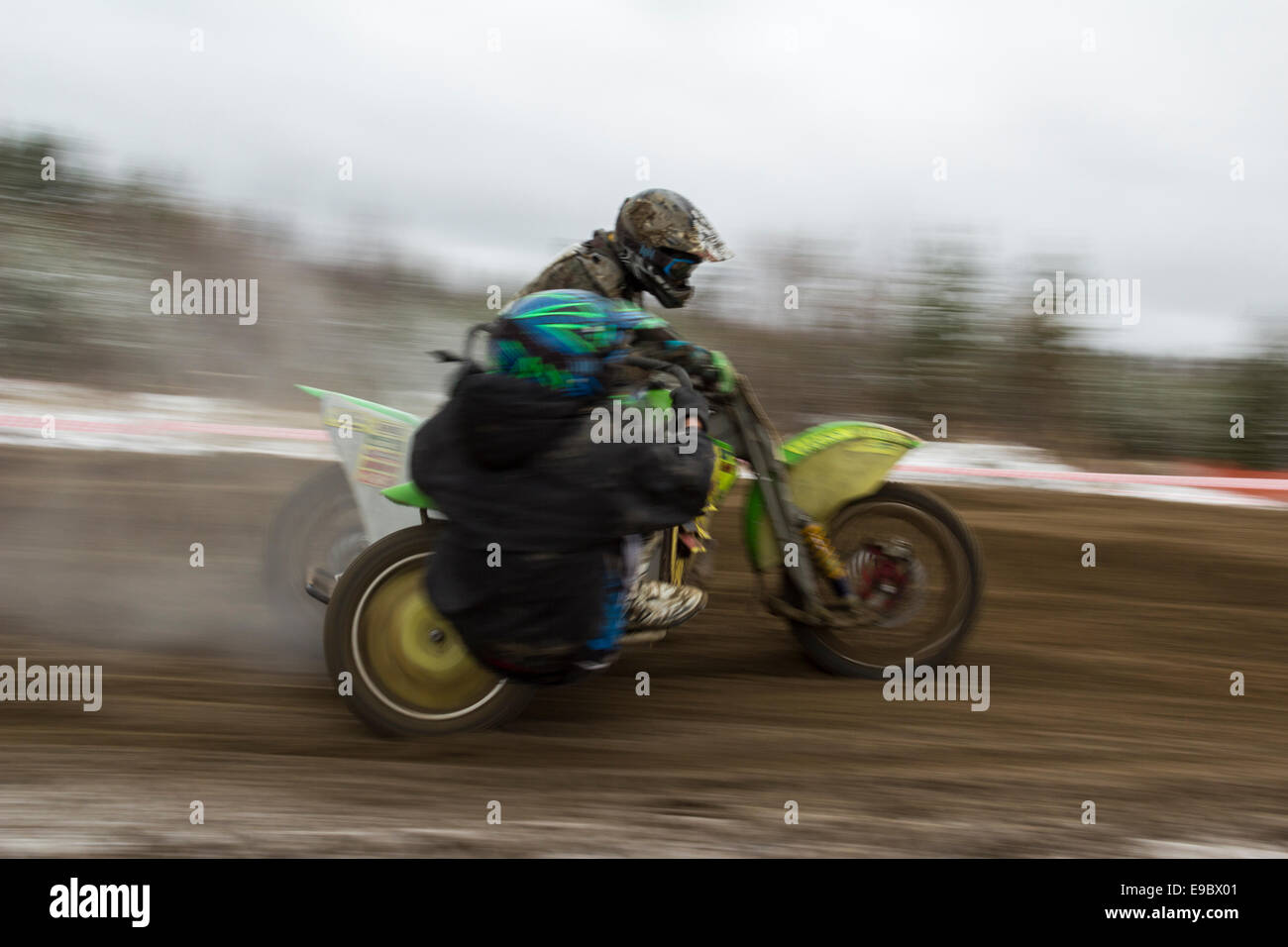 Circuit race on a motorcycle with a sidecar Stock Photo - Alamy