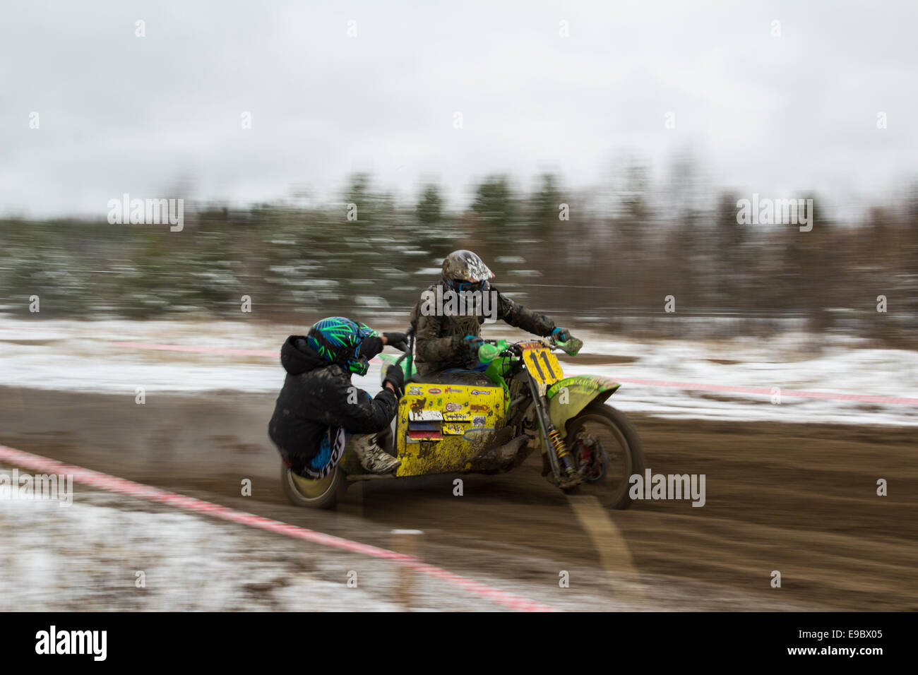 Circuit race on a motorcycle with a sidecar Stock Photo - Alamy