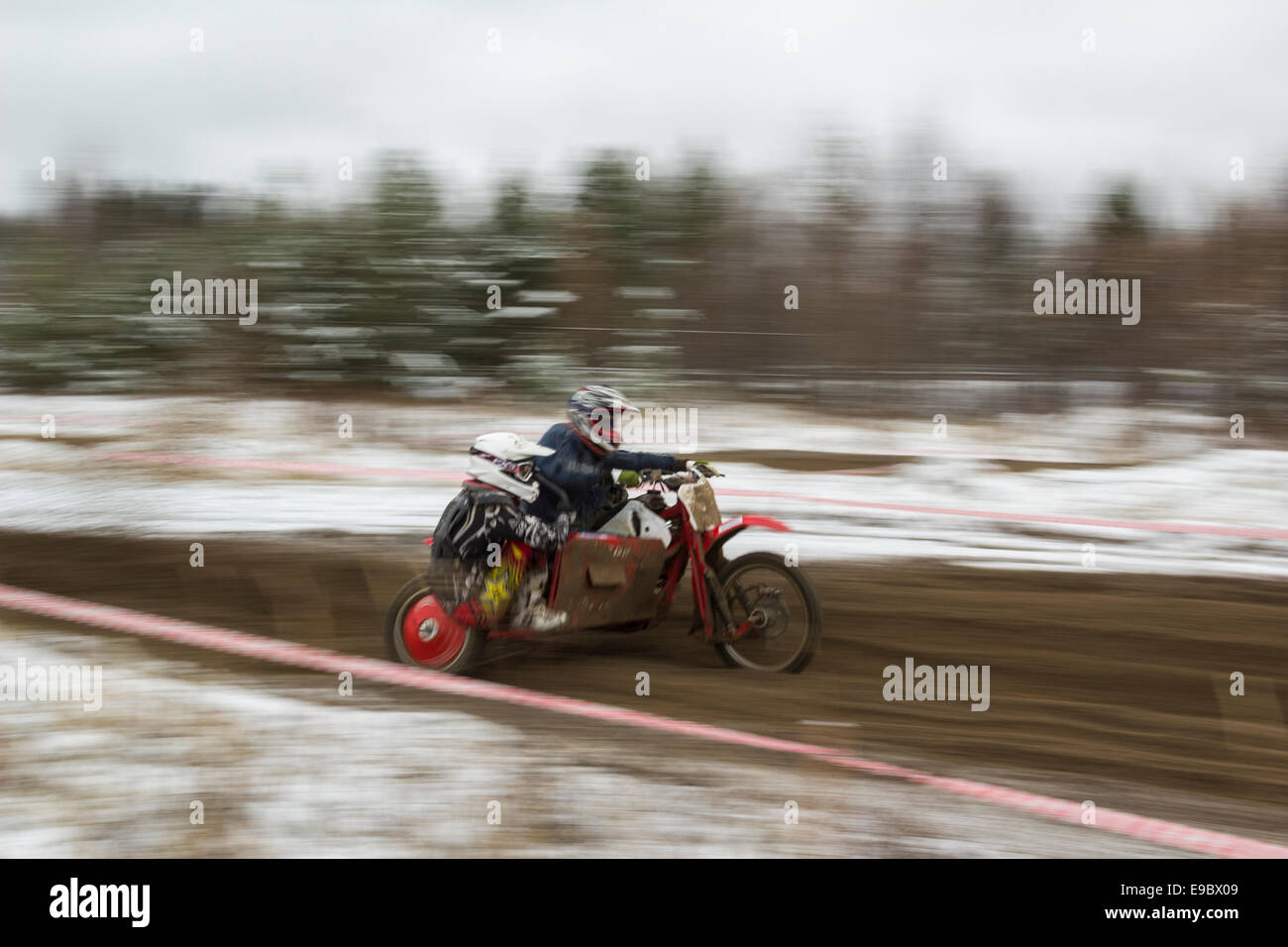Circuit race on a motorcycle with a sidecar Stock Photo - Alamy