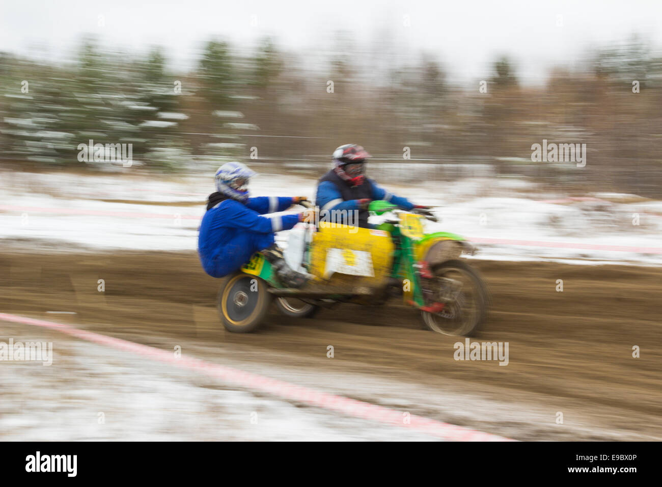 Circuit race on a motorcycle with a sidecar Stock Photo - Alamy