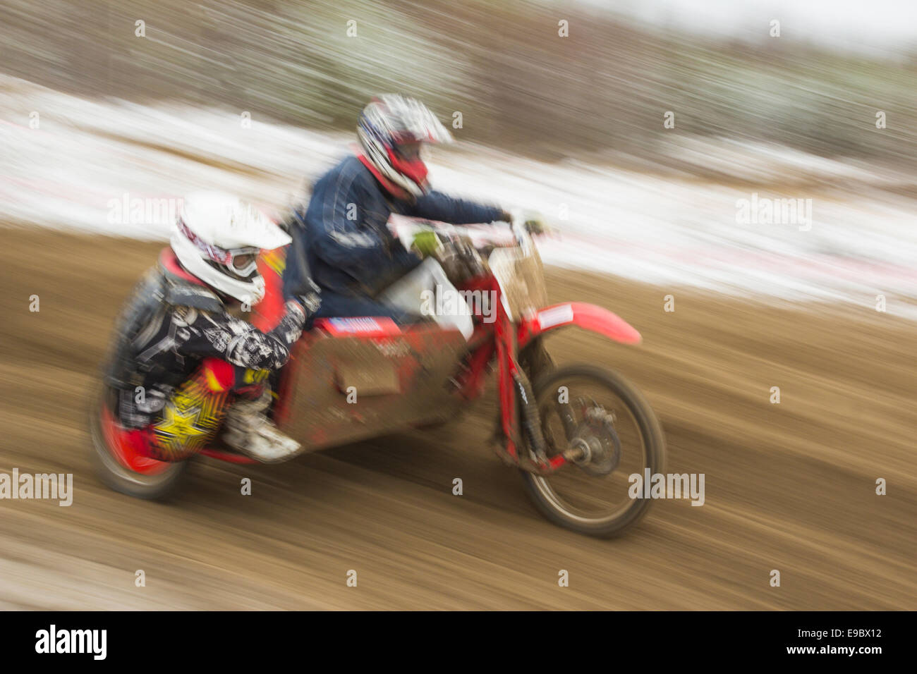Circuit race on a motorcycle with a sidecar Stock Photo - Alamy