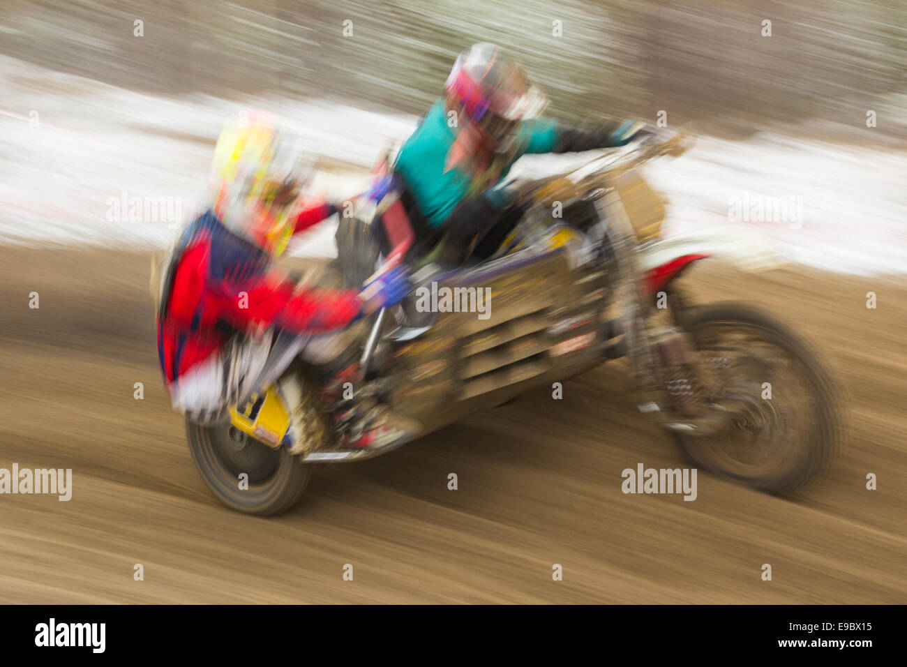Circuit race on a motorcycle with a sidecar Stock Photo - Alamy