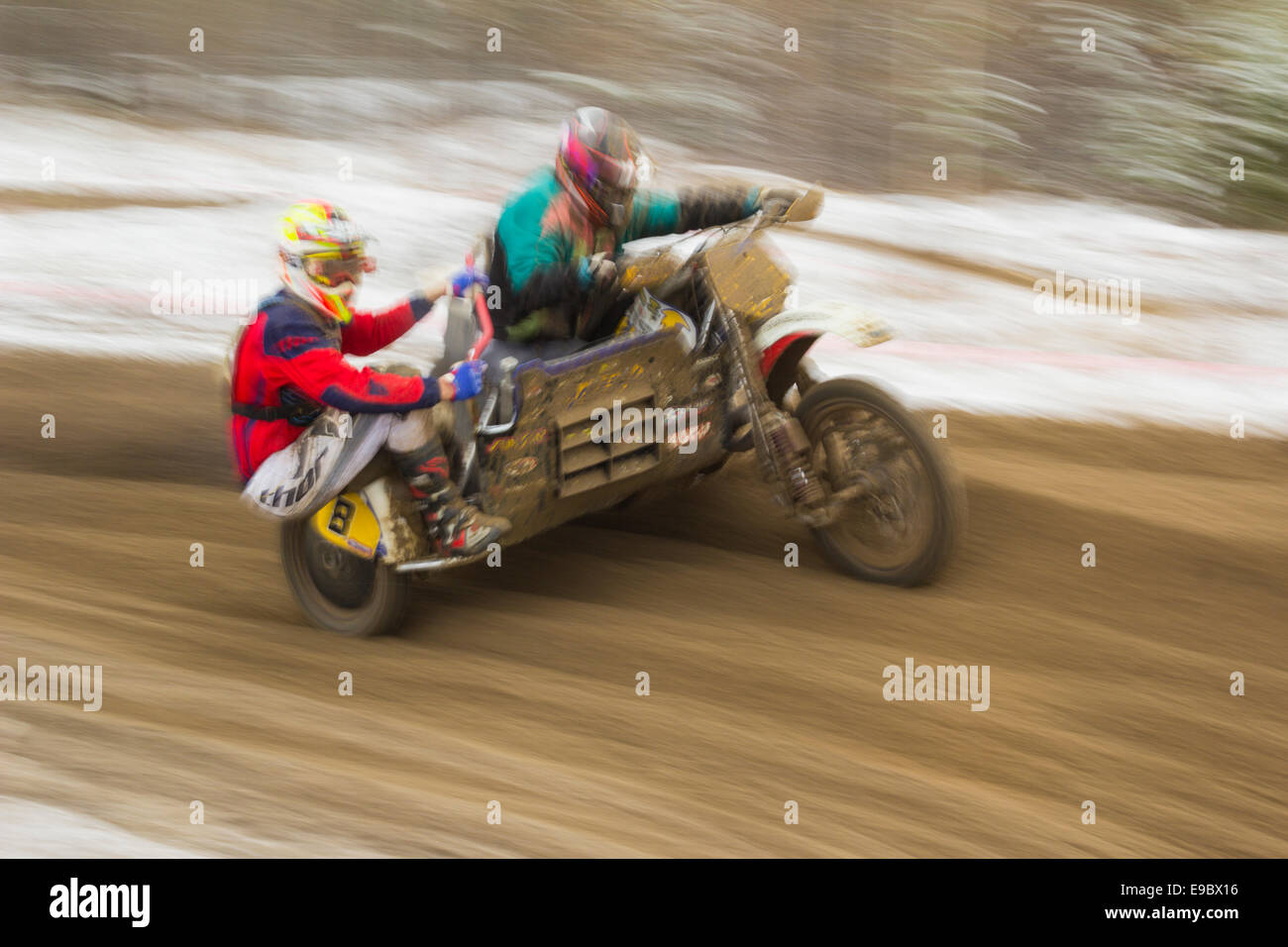 Circuit race on a motorcycle with a sidecar Stock Photo - Alamy