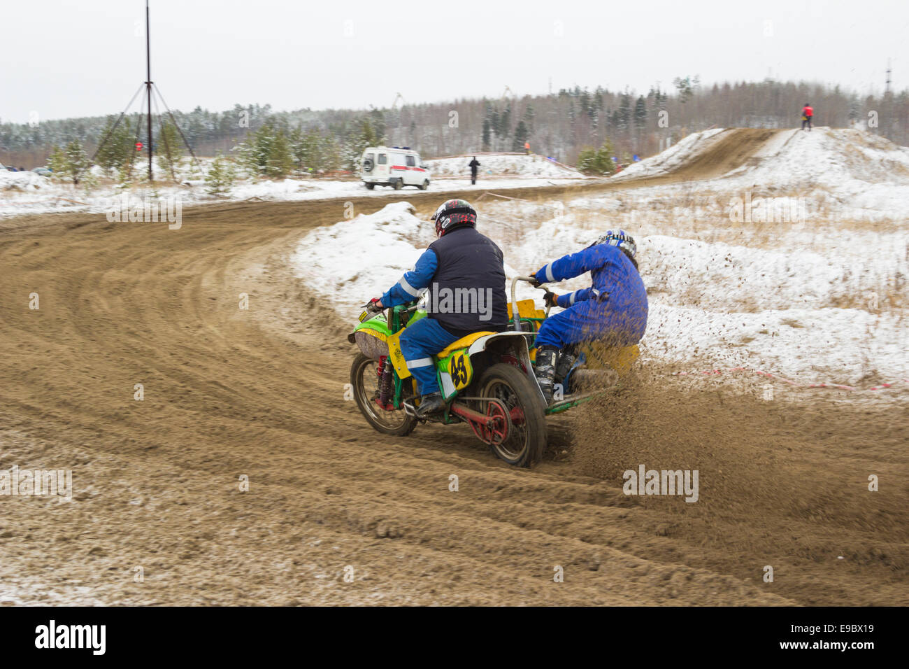 Circuit race on a motorcycle with a sidecar Stock Photo - Alamy
