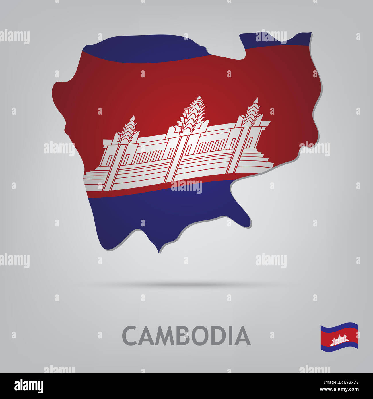Cambodia 3d map hi-res stock photography and images - Alamy
