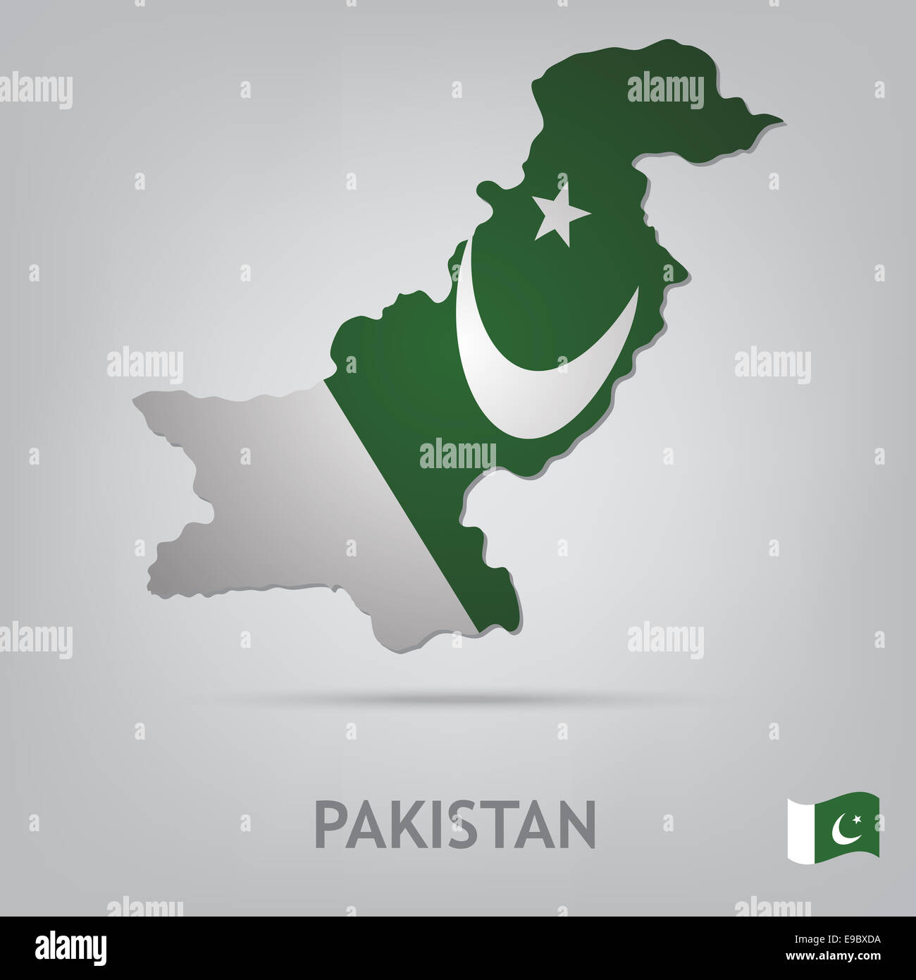 Pakistan map outline vector hi-res stock photography and images - Alamy