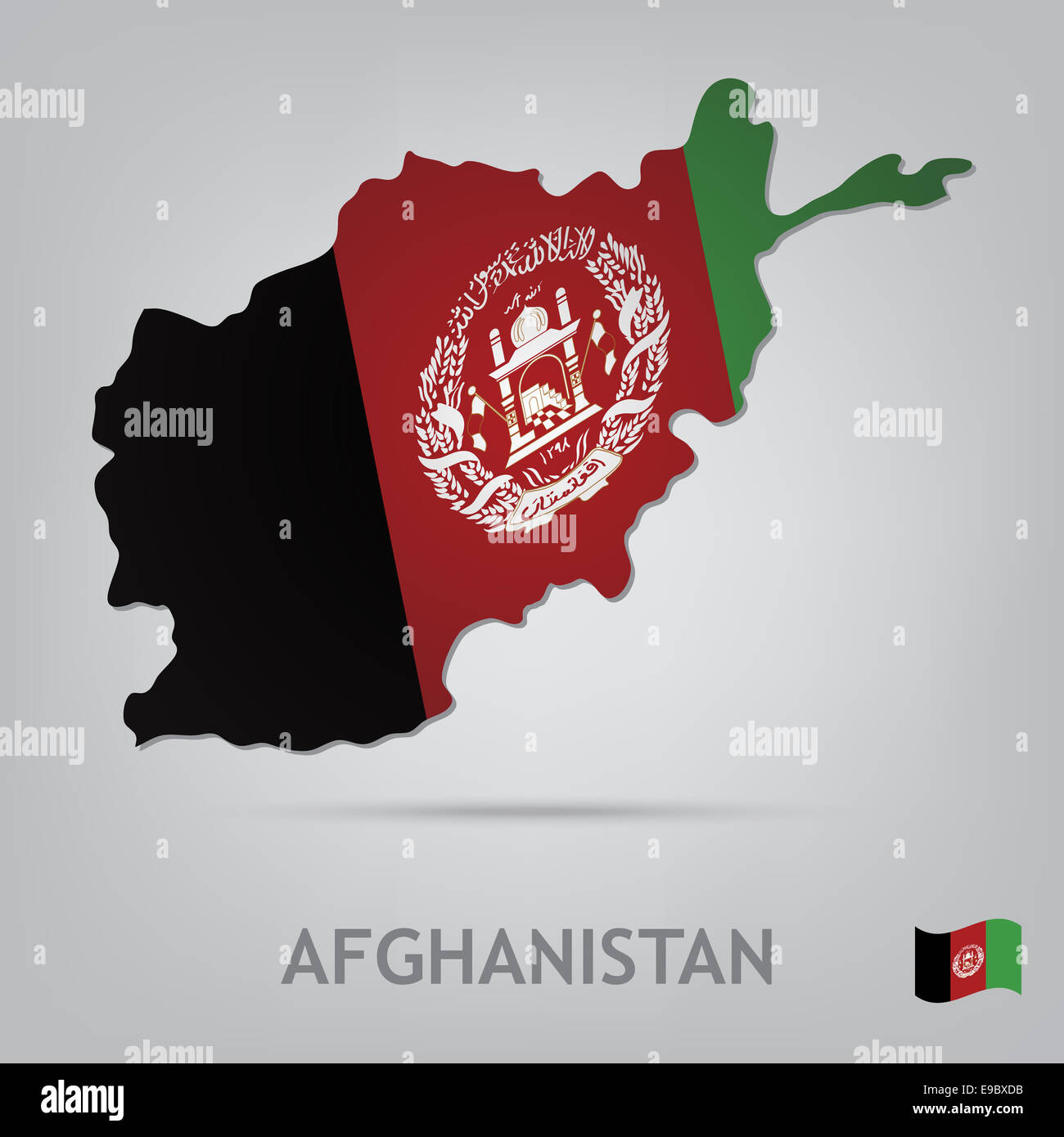 Afghanistan country flag map shape hi-res stock photography and images ...