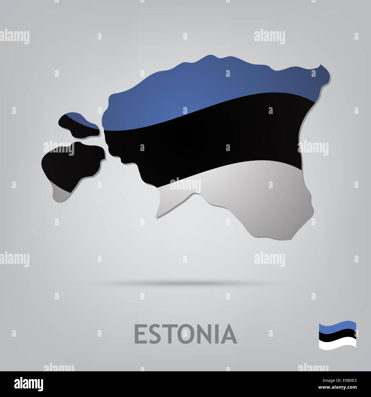 Estonia vector map flag hi-res stock photography and images - Alamy