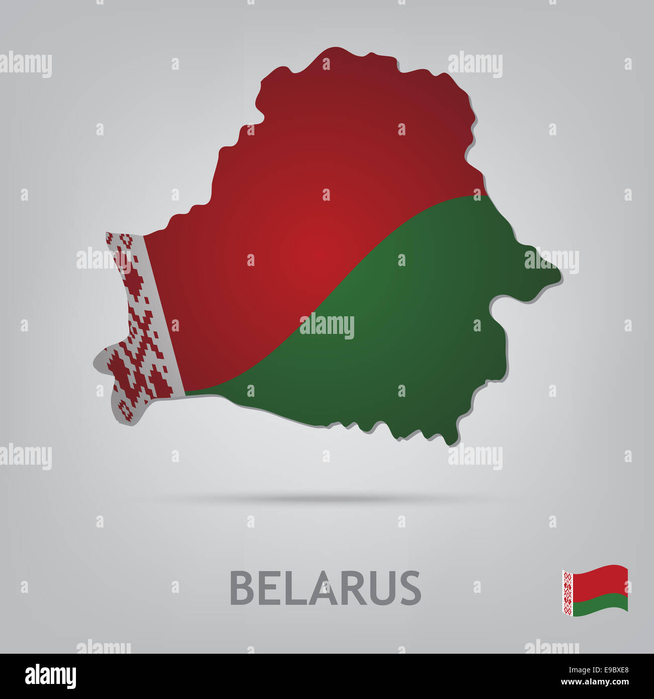 Belarus flag map vector hi-res stock photography and images - Alamy
