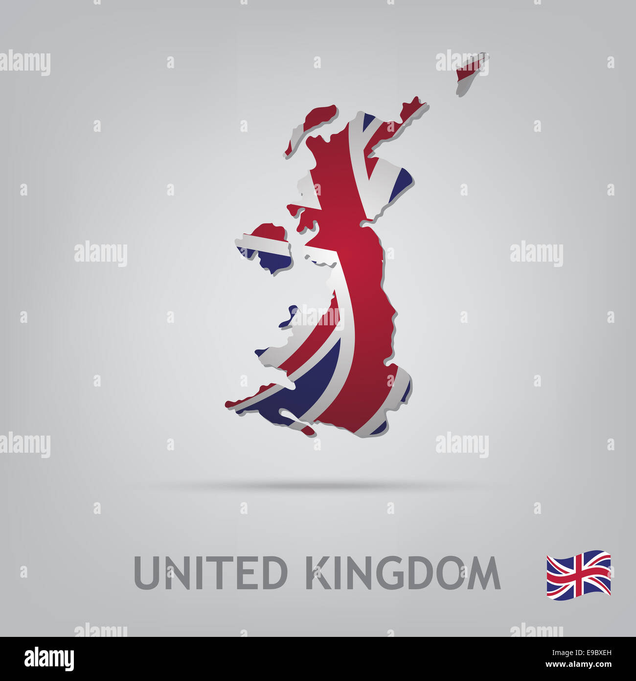 Uk map vector 3d hi-res stock photography and images - Alamy