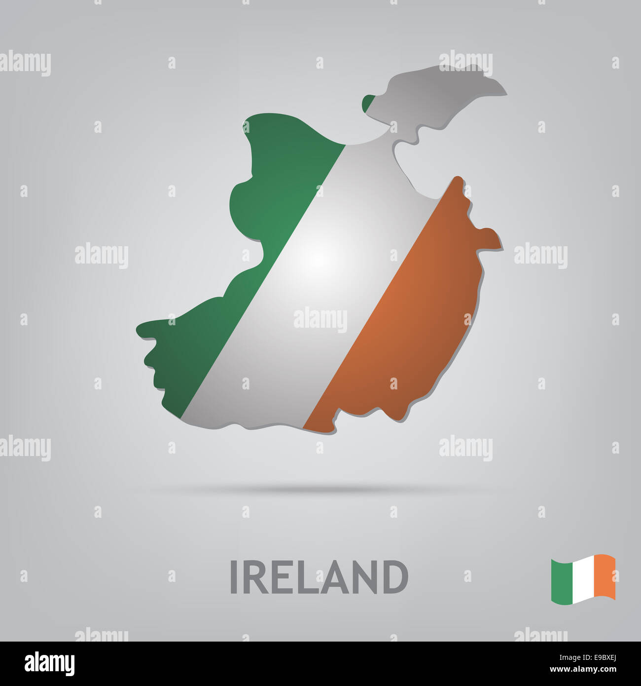 Outline map country ireland flag hi-res stock photography and images ...