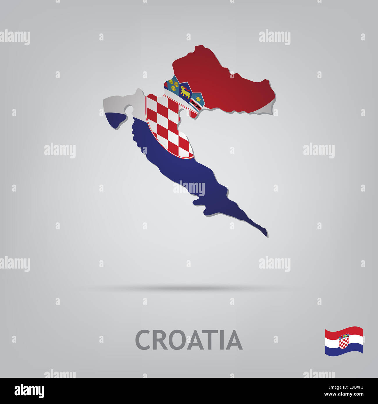 Croatia map outline vector hi-res stock photography and images - Alamy