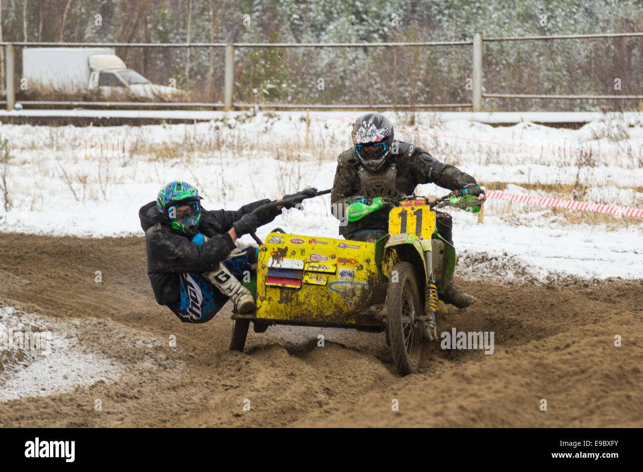 Circuit race on a motorcycle with a sidecar Stock Photo - Alamy