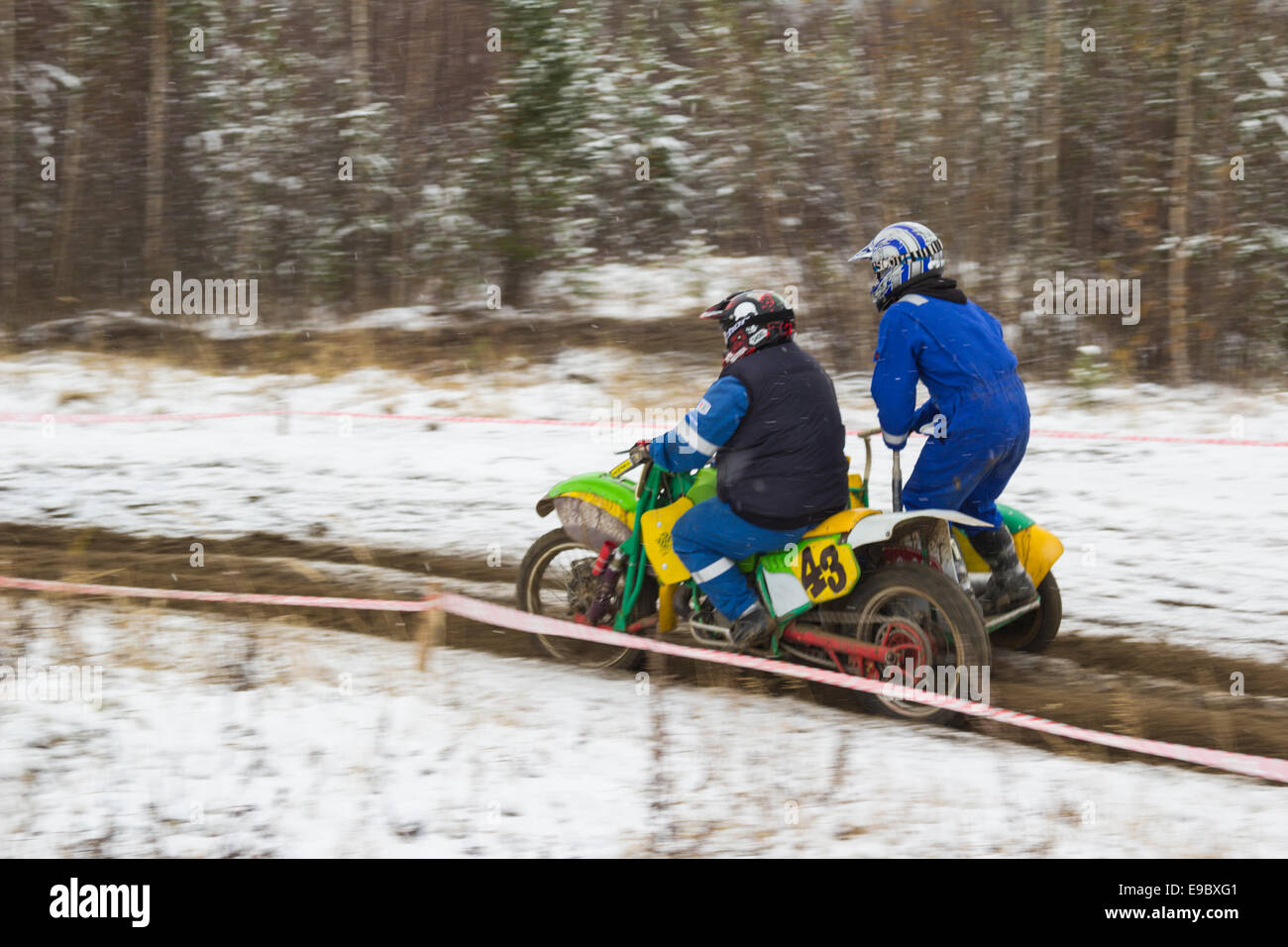 Circuit race on a motorcycle with a sidecar Stock Photo - Alamy
