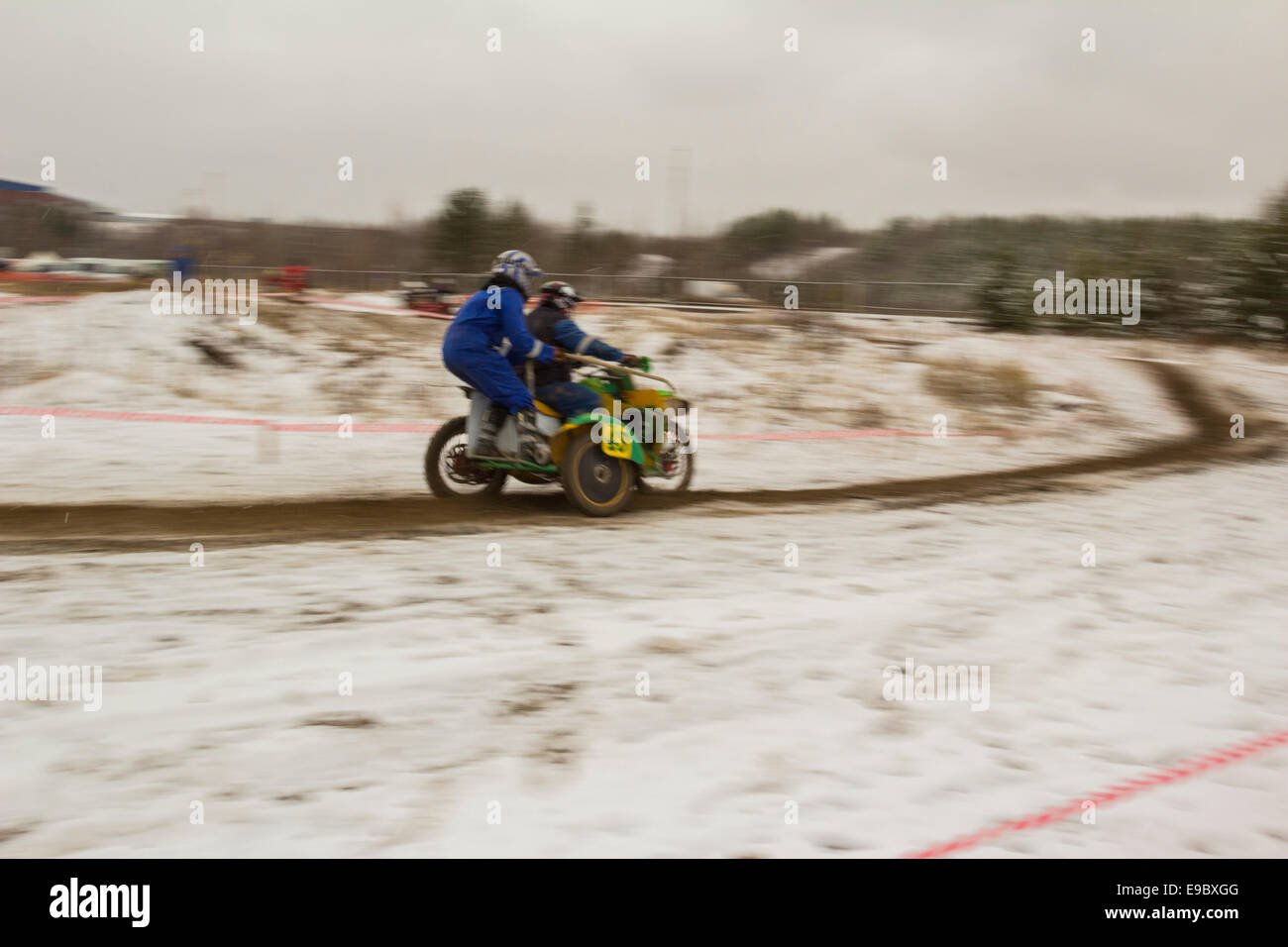 Circuit race on a motorcycle with a sidecar Stock Photo - Alamy