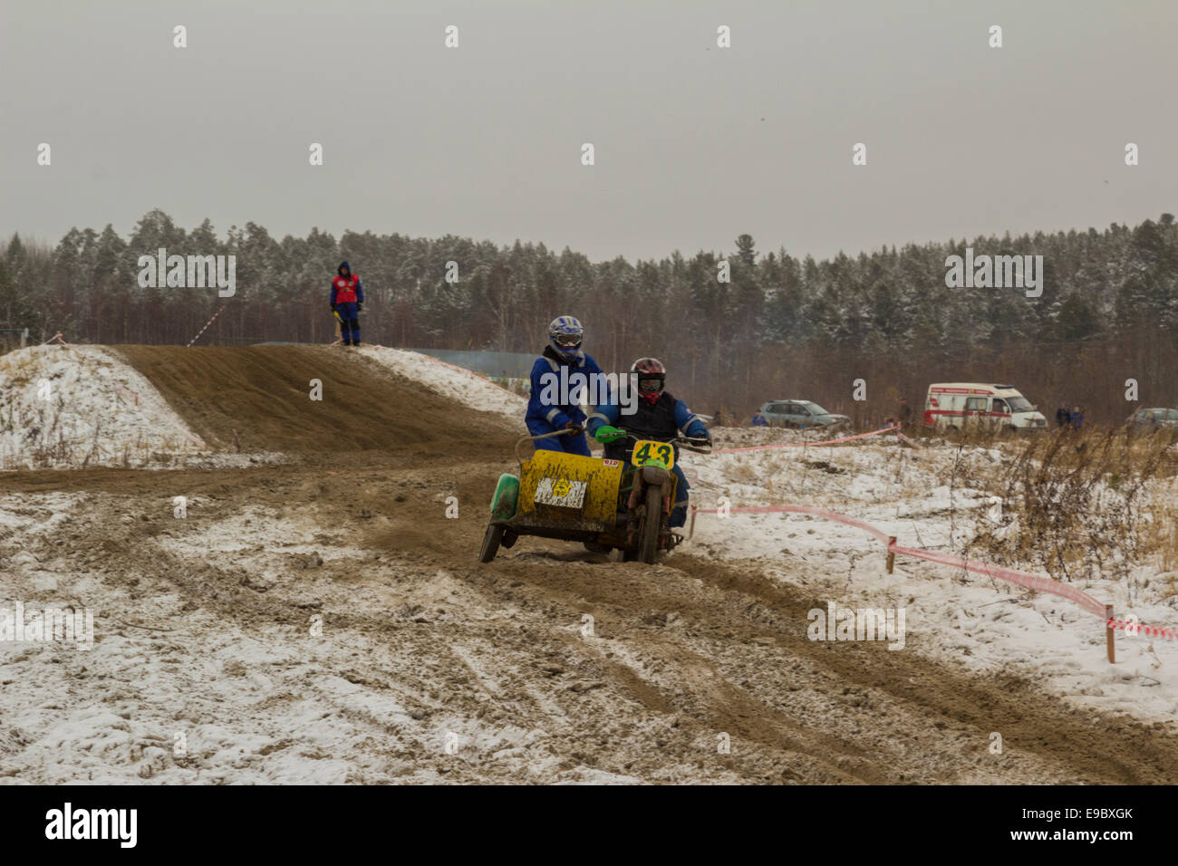 Circuit race on a motorcycle with a sidecar Stock Photo - Alamy