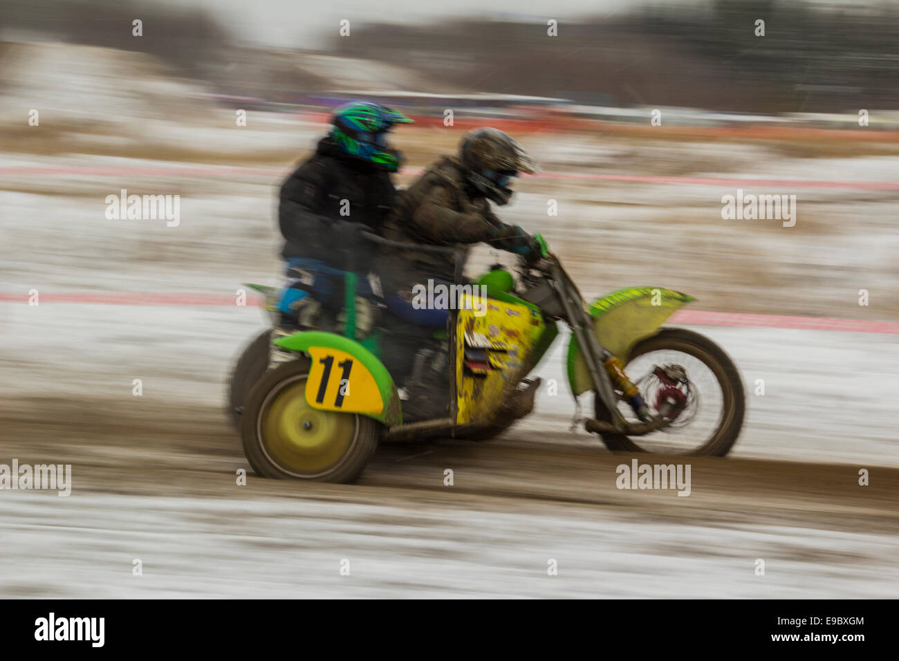 Circuit race on a motorcycle with a sidecar Stock Photo - Alamy