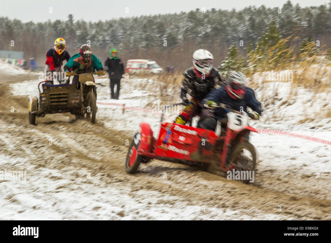 Circuit race on a motorcycle with a sidecar Stock Photo - Alamy