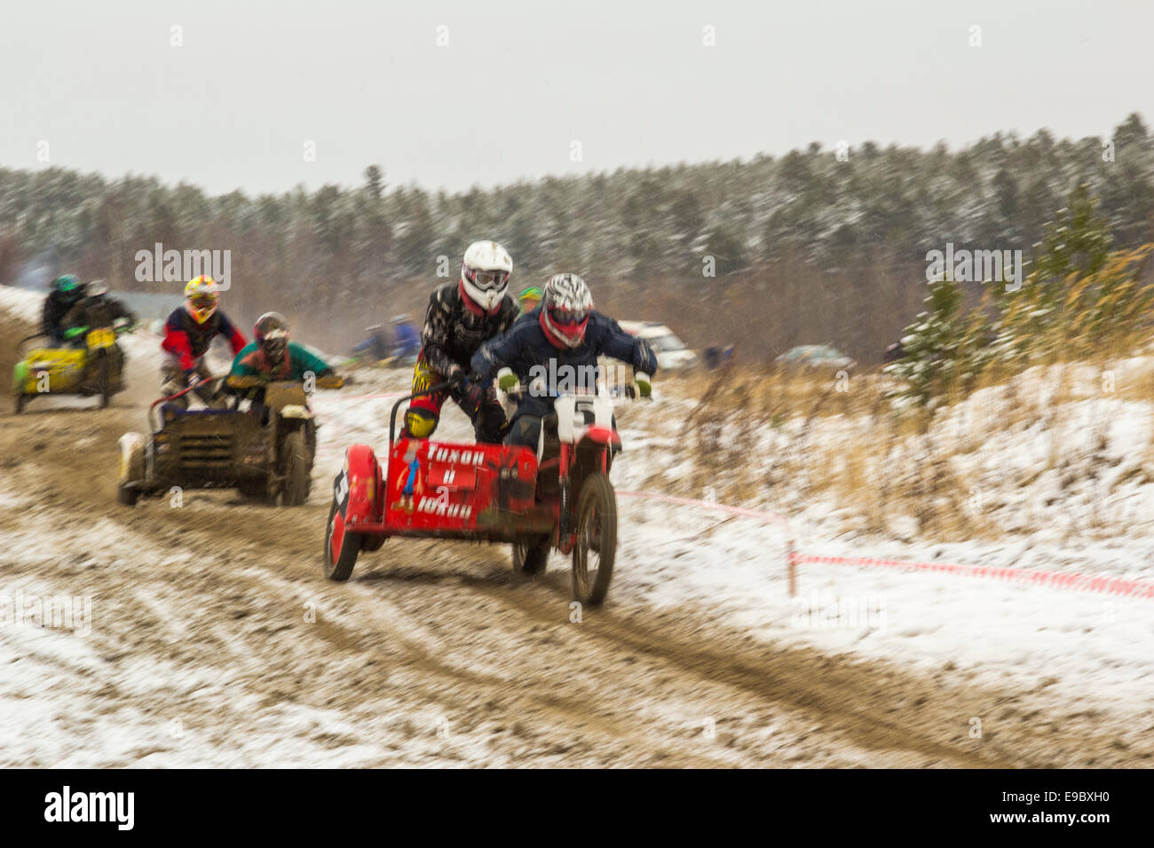 Circuit race on a motorcycle with a sidecar Stock Photo - Alamy