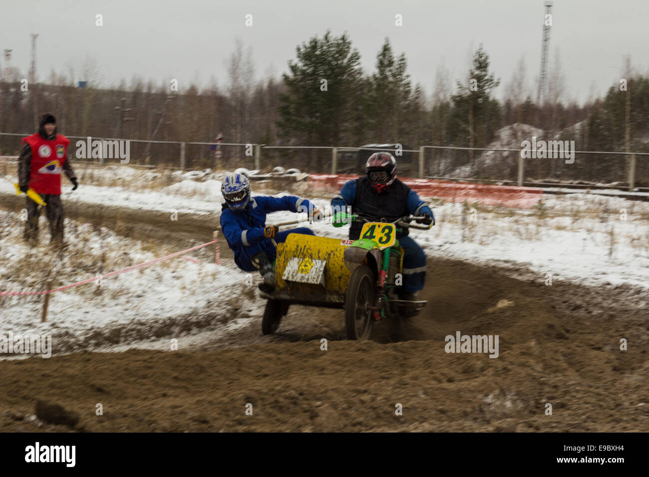 Circuit race on a motorcycle with a sidecar Stock Photo - Alamy