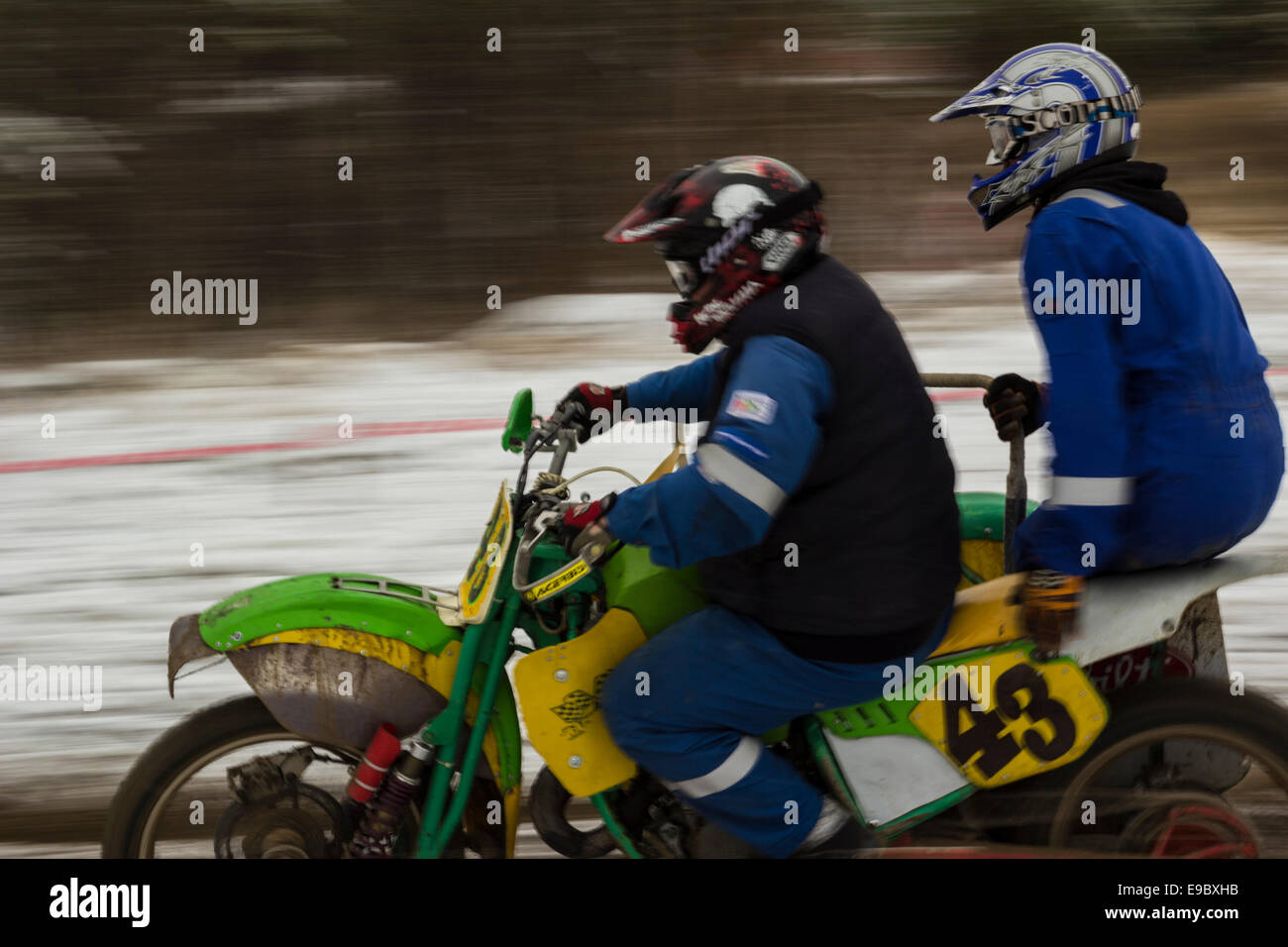 Circuit race on a motorcycle with a sidecar Stock Photo - Alamy