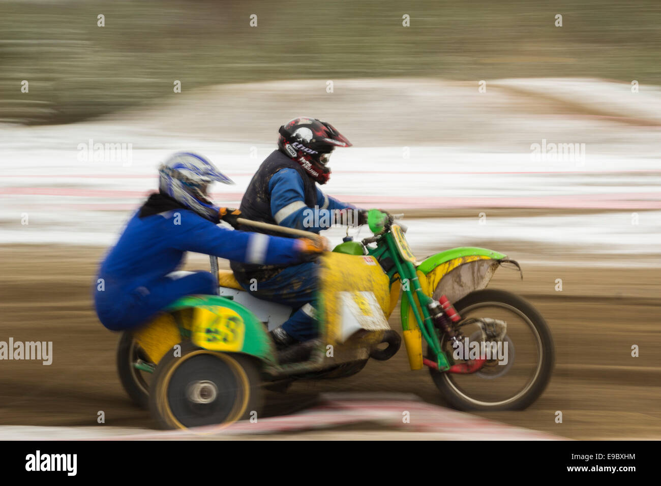 Circuit race on a motorcycle with a sidecar Stock Photo - Alamy