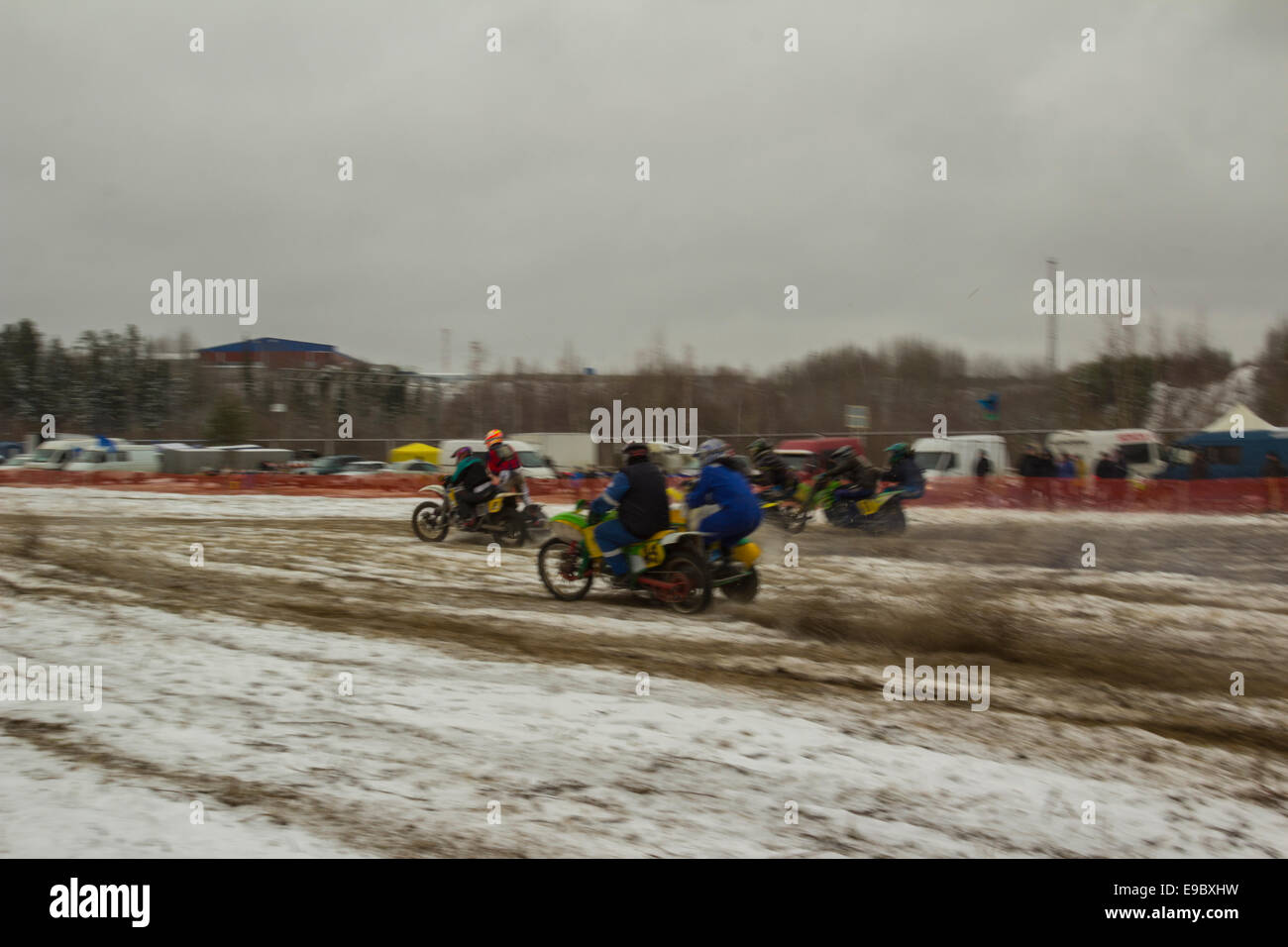 Circuit race on a motorcycle with a sidecar Stock Photo - Alamy