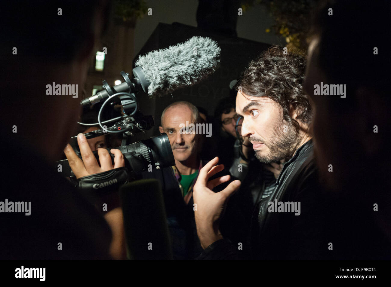 Parliament Square, London, UK. 23rd October 2014. Russell Brand visits ...